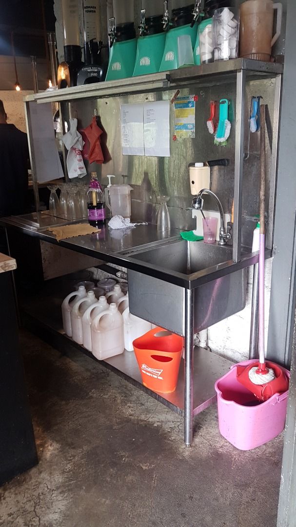 All must go today...freezer/chiller. Trolleys. Shelving. Various basins ...