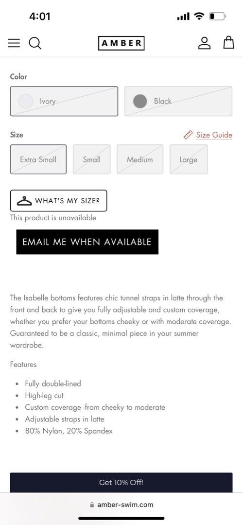 Amber swim Amberswim Isabelle Bikini Top and Bottom in White Ivory ...