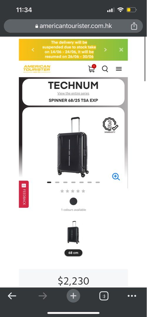 American tourister technum spinner, Hobbies & Toys, Travel, Luggage on ...