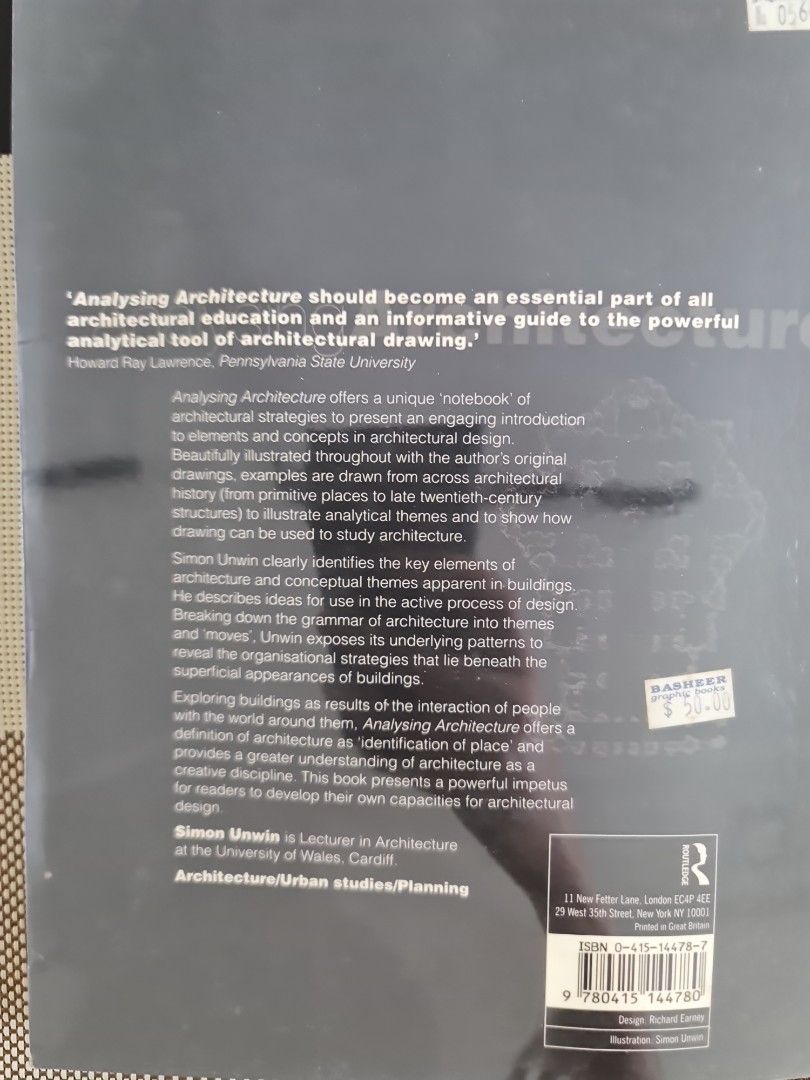 Analysing Architecture by Simon Unwin / Routledge, Hobbies & Toys ...