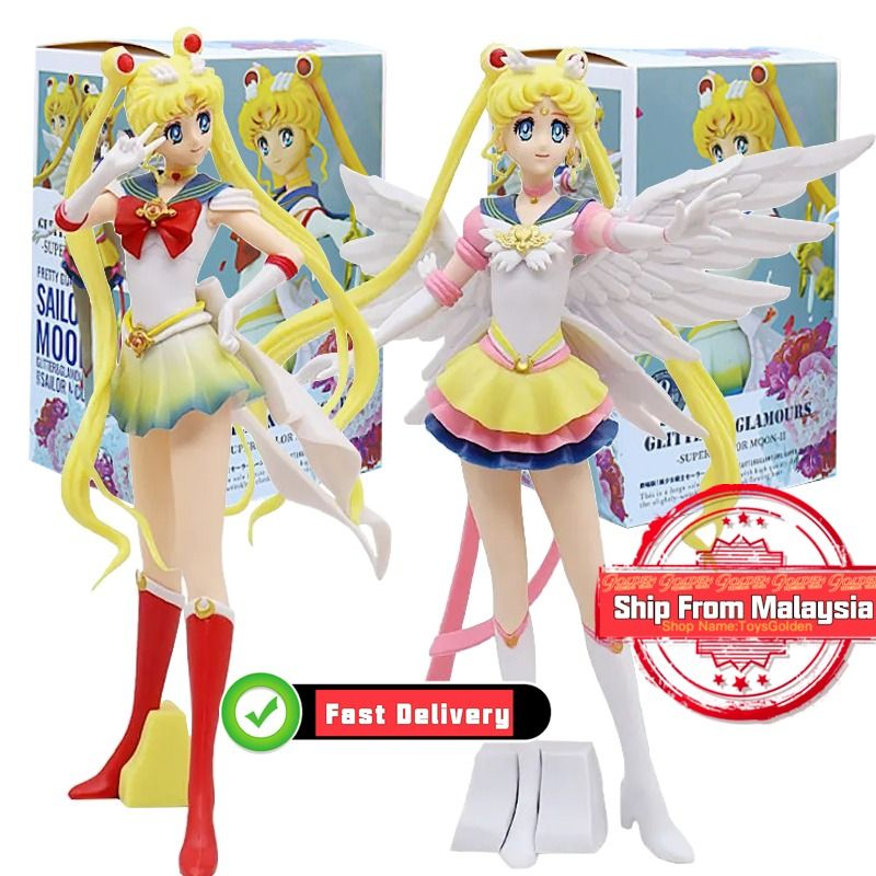 Anime Super Sailor Moon Tsukino Usagi Action Figure 23cm Pvc Collectible Model Toy Dolls T