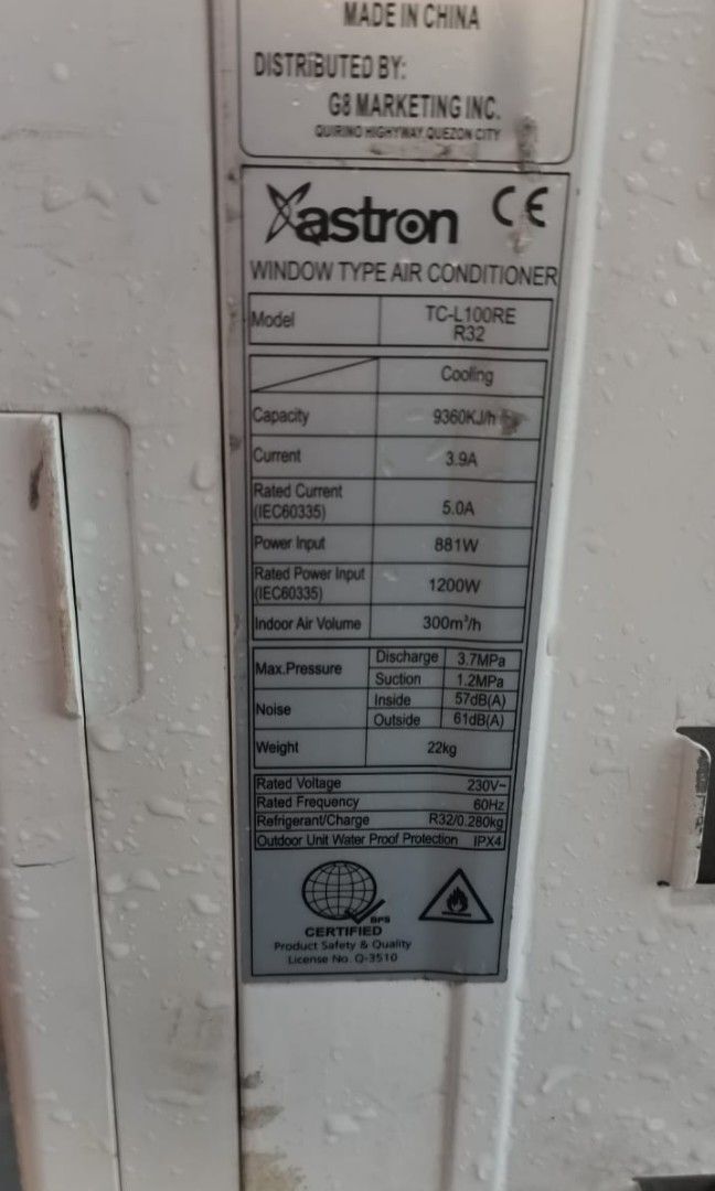 ASTRON R32 INVERTER CLASS 1HP, TV & Home Appliances, Air Conditioning ...