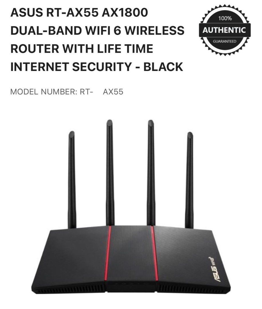 Asus RT AX55 wifi 6, Computers & Tech, Parts & Accessories, Networking ...