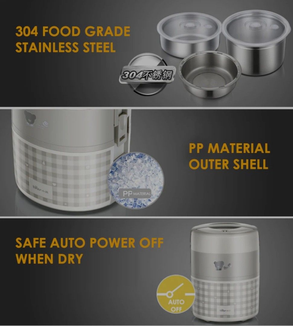 Bear Digital Lunch box 4-in-1 Heating 2.0L Electric Multi Pot (DFH ...