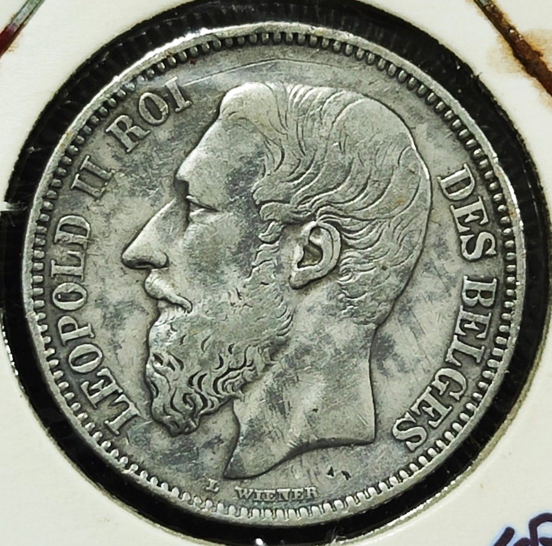 Belgium Silver Coin 1867 2 Francs Leopold II XF, Hobbies & Toys ...