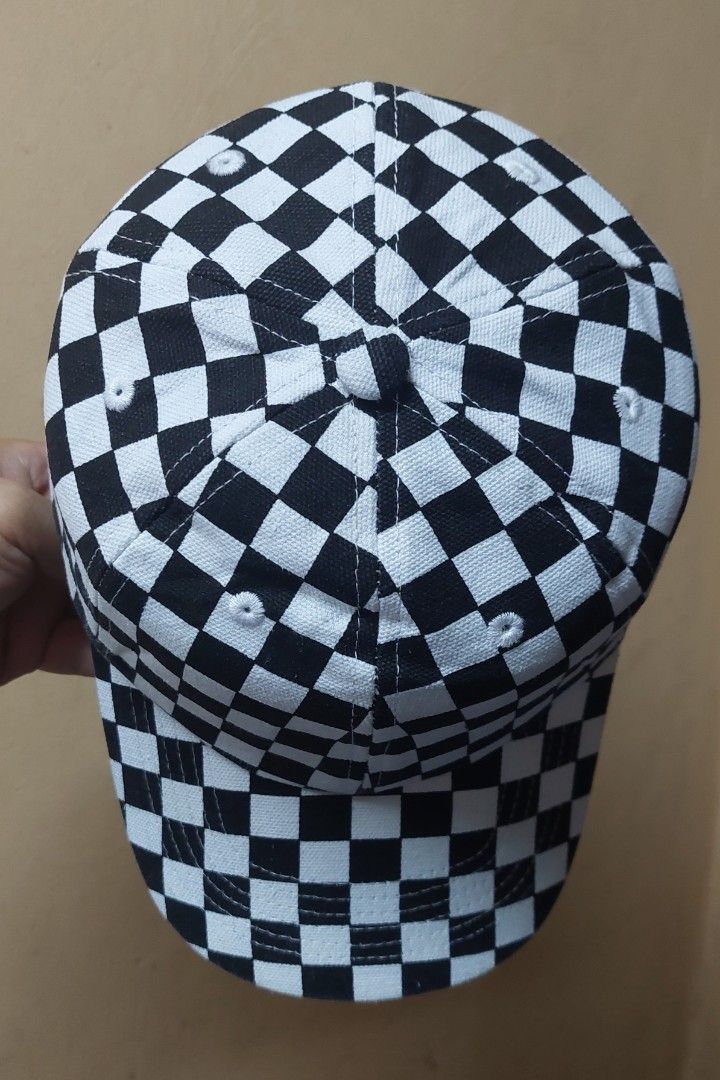 Black & White Checkered Cap on Carousell