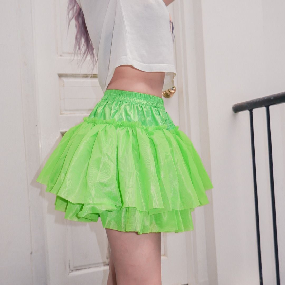 BODYLINE Lime Green Tutu Skirt | Lolita Anime Cosplay Decora Kei Bright ...