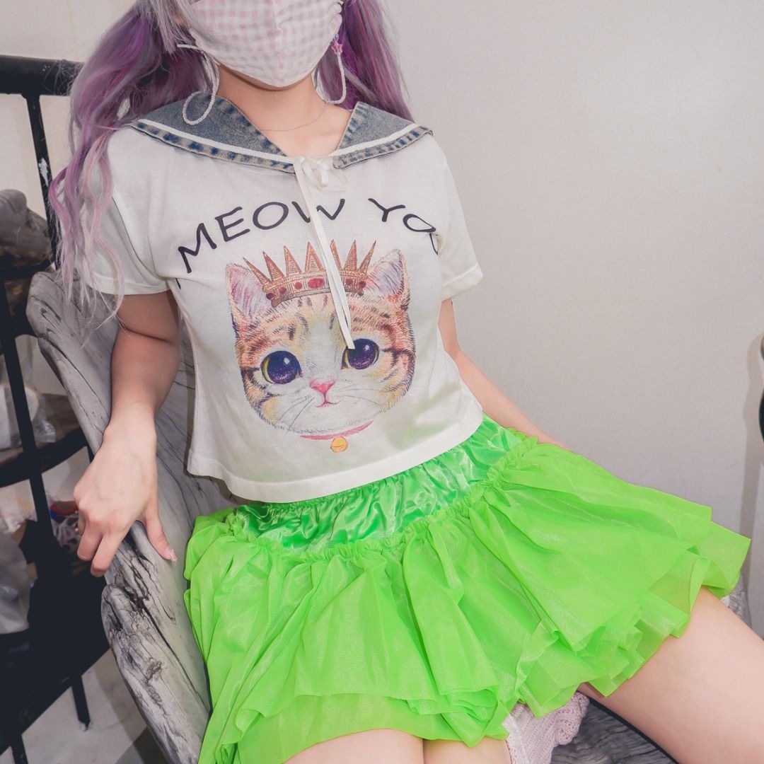 BODYLINE Lime Green Tutu Skirt | Lolita Anime Cosplay Decora Kei Bright ...