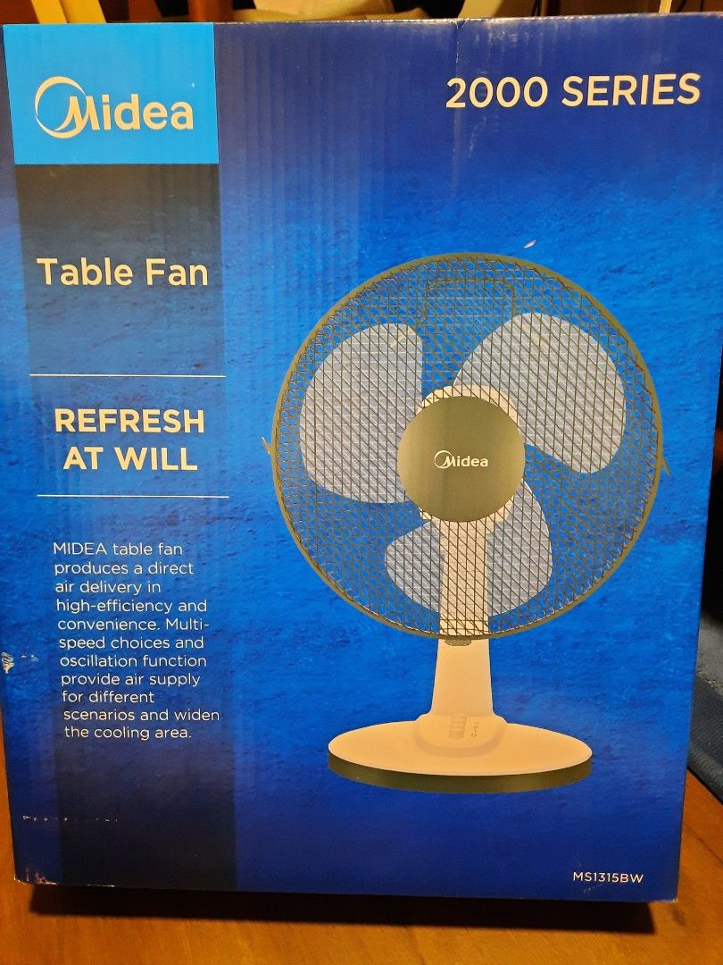 Brand new 12" Midea table fan, Furniture & Home Living, Lighting & Fans ...