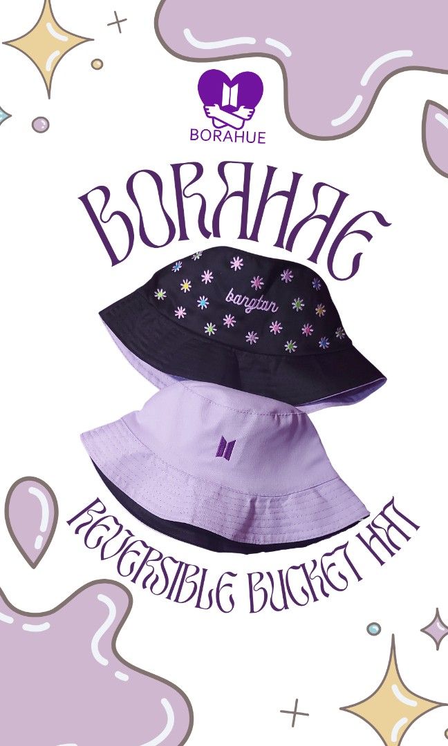 BTS FESTA BORAHAE REVERSIBLE BUCKET HAT on Carousell