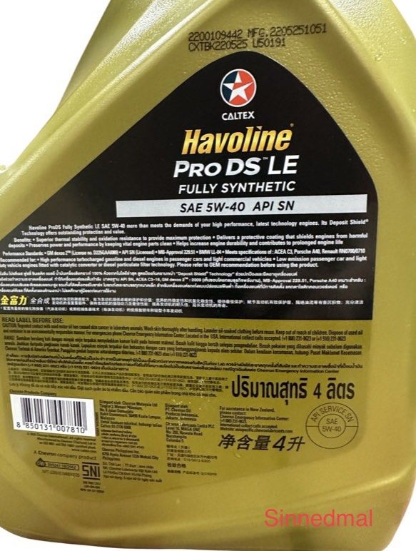 Caltex Havoline Pro DS 5W30 and 5W40, Car Accessories, Accessories on ...
