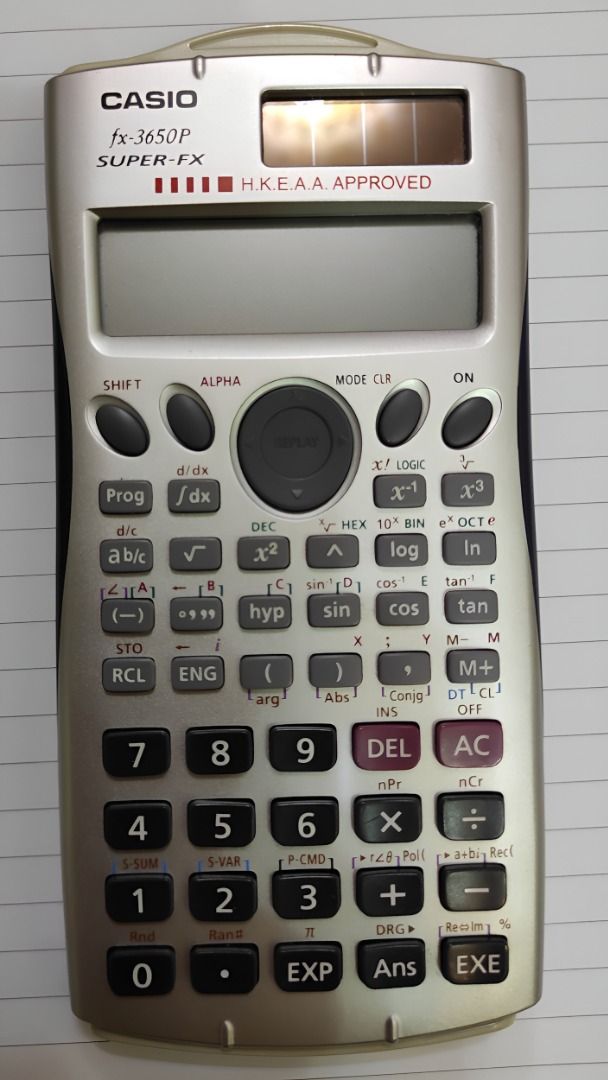 Casio fx-3650P Calculator (HKEAA Approved), 興趣及遊戲, 手作＆自家設計, 文具 - Carousell