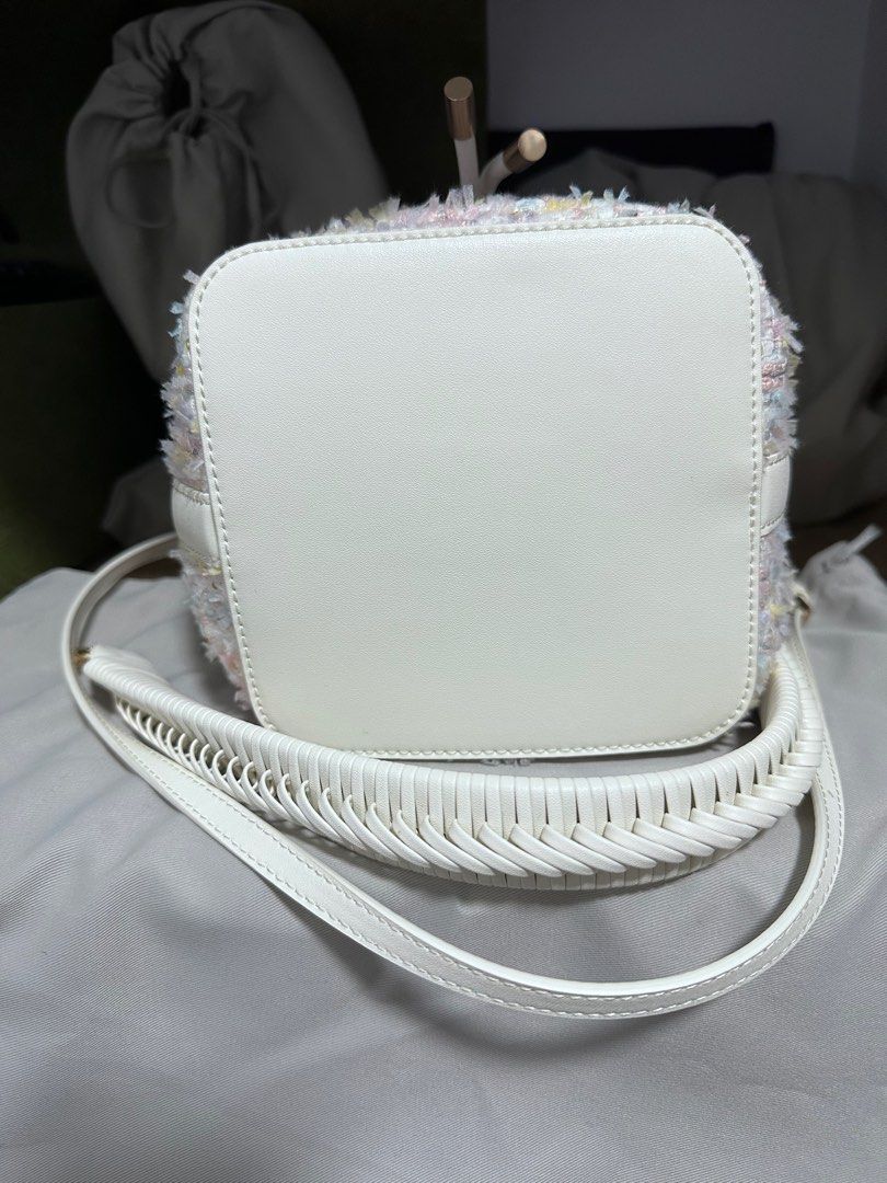 Charles & Keith - Tweed Drawstring Bucket Bag, Women's Fashion, Bags ...