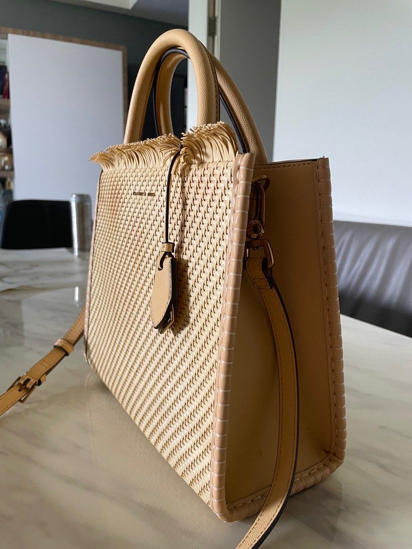 Charles and Keith Straw Top Handle Sling Bag, Women's Fashion, Bags ...