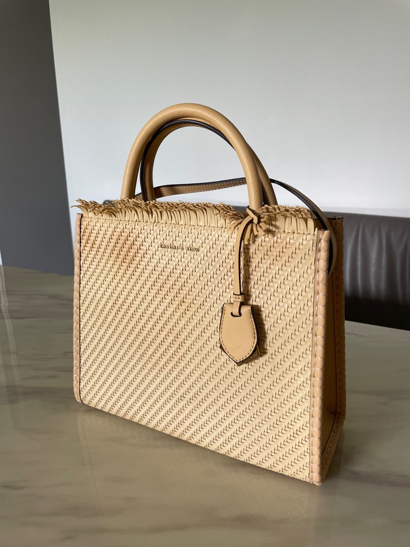 Charles and Keith Straw Top Handle Sling Bag, Women's Fashion, Bags ...