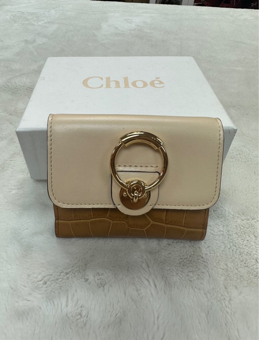 Chloe Tri-Fold Square Wallet, Luxury, Bags & Wallets on Carousell