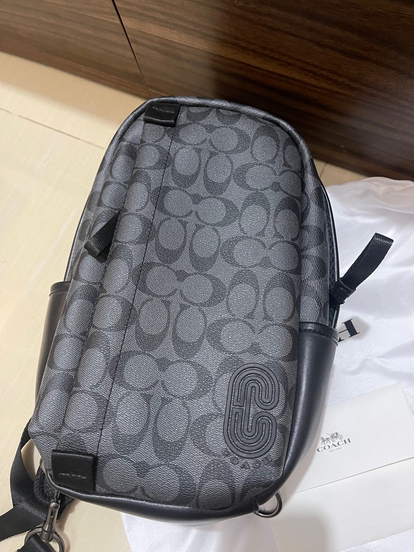 Coach Sling Bag Edge Pack in Signature Black Canvas Original on Carousell
