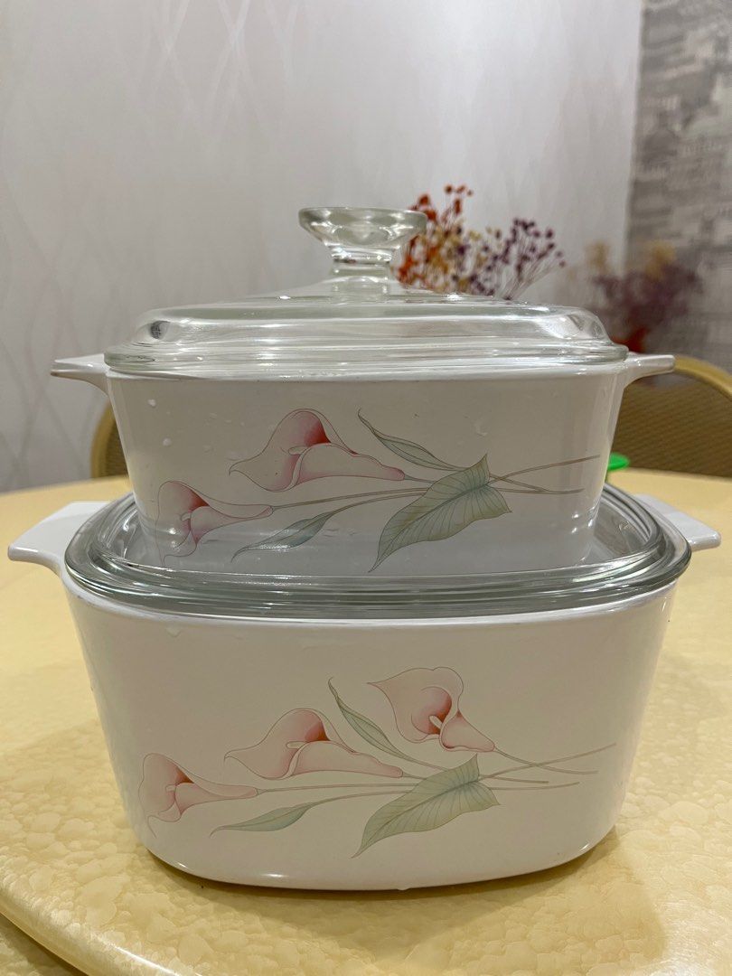 Corelle Corningware 2 pots with lids, Furniture & Home Living ...