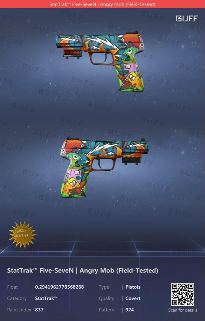 CSGO ST Five-Seven Angry Mob, Video Gaming, Gaming Accessories, In-Game Products on Carousell