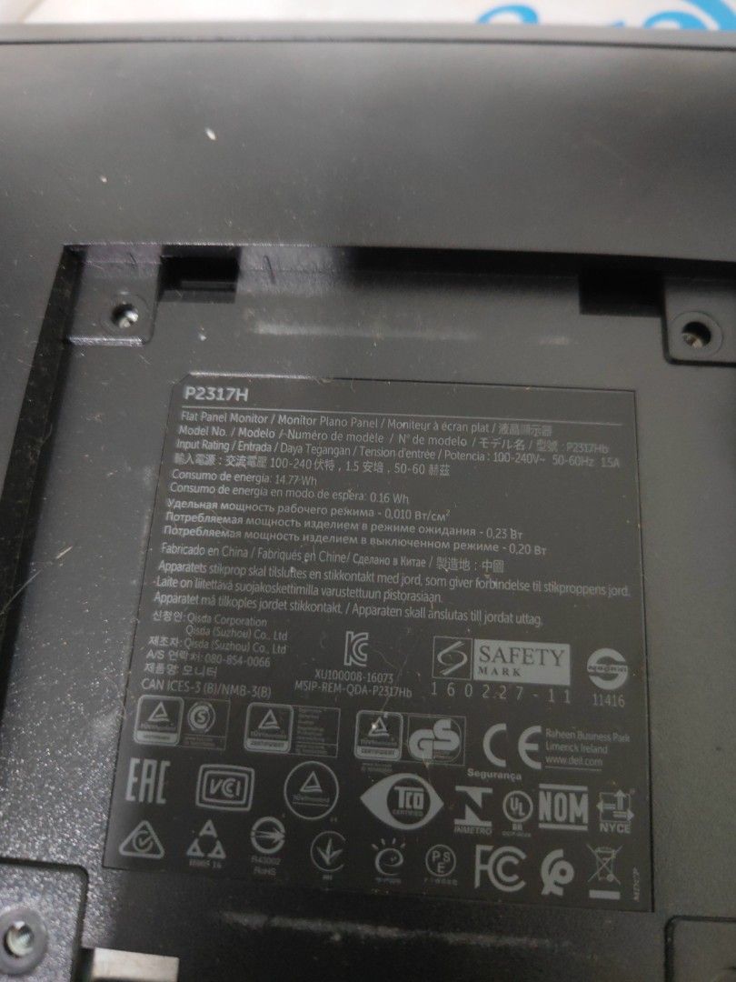 Dell monitor P2317H -power board spoil, Computers & Tech, Parts ...