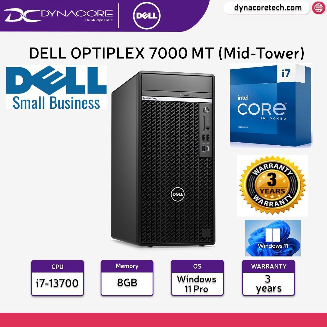 DELL OPTIPLEX 7010 MT DESKTOP 13th Gen i7-13700 16Core/ 8GB DDR5 /512GB ...