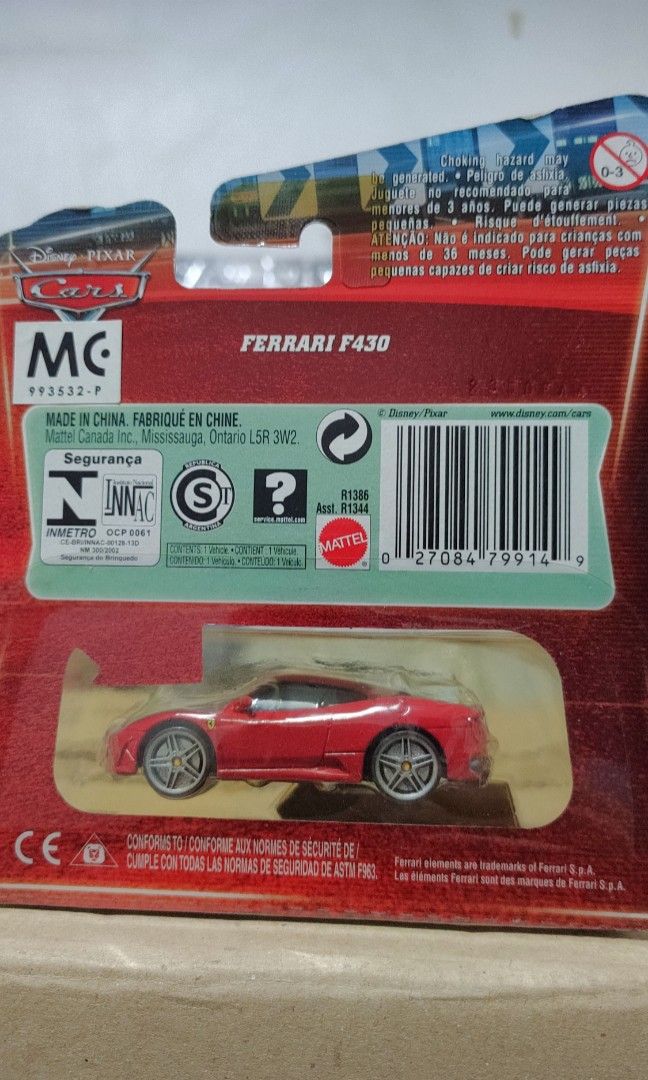 Disney Pixar Cars 21 Ferrari F430 (Michael Schumacher), Hobbies & Toys ...