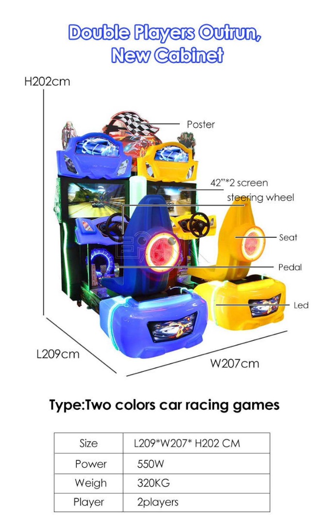 Double Players Outrun, New Cabinet Racing Simulator Arcade Games ...