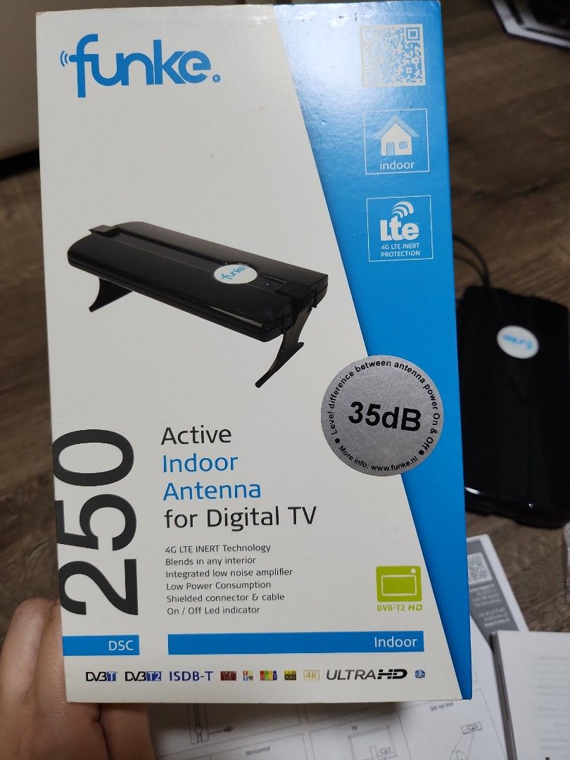 Funke Active Indoor Antenna for Digital TV, TV & Home Appliances, TV ...