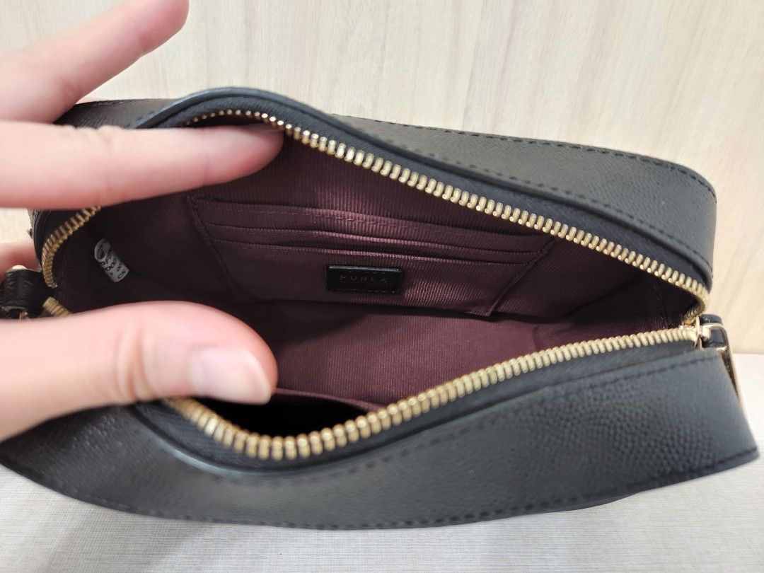 Furla Block L Crossbody (Black), Luxury, Bags & Wallets on Carousell