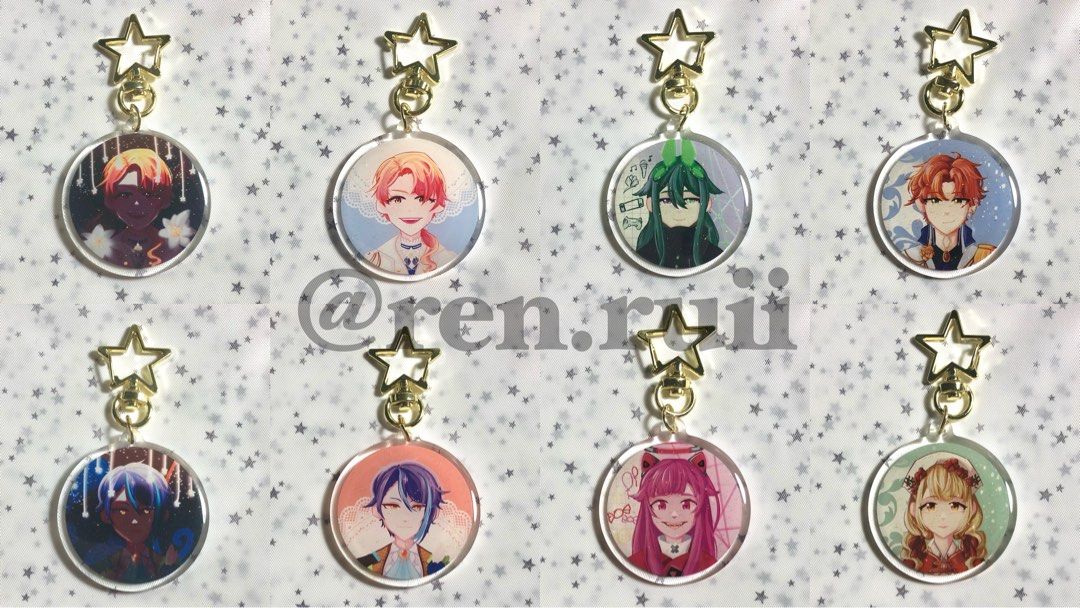 [Genshin Impact] [Project Sekai/pjsk/prsk] fanmade glitter keychains ...