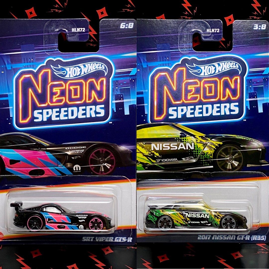 Hot Wheels Neon Speeders Nissan GTR R35 Hotwheels SRT Viper, Hobbies ...