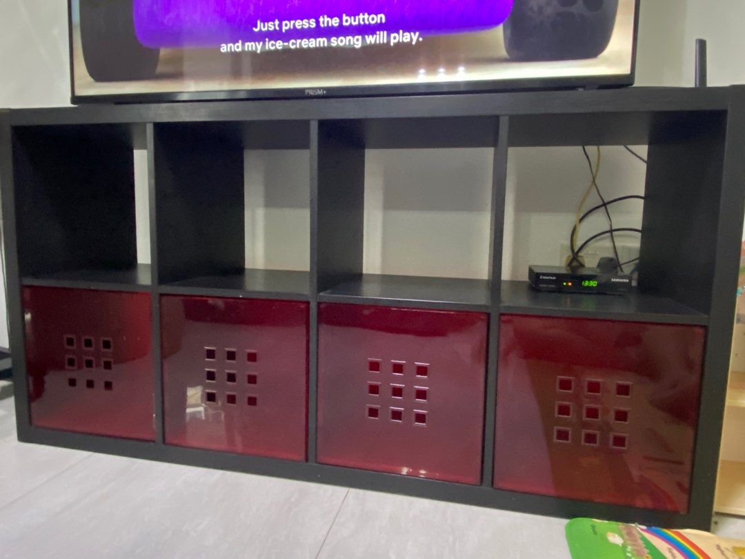 Ikea Kallax Shelving unit with Storage boxes, Furniture & Home Living ...