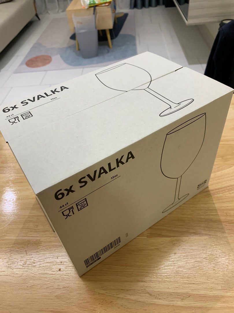 Ikea SVALKA Wine glass 6pcs , Furniture & Home Living, Kitchenware ...
