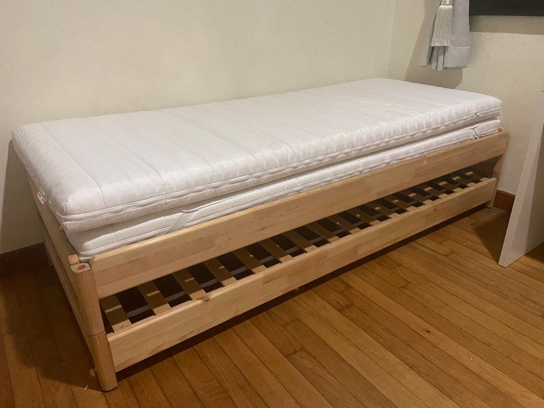 IKEA utaker stackable beds with mattresses, Furniture & Home Living ...
