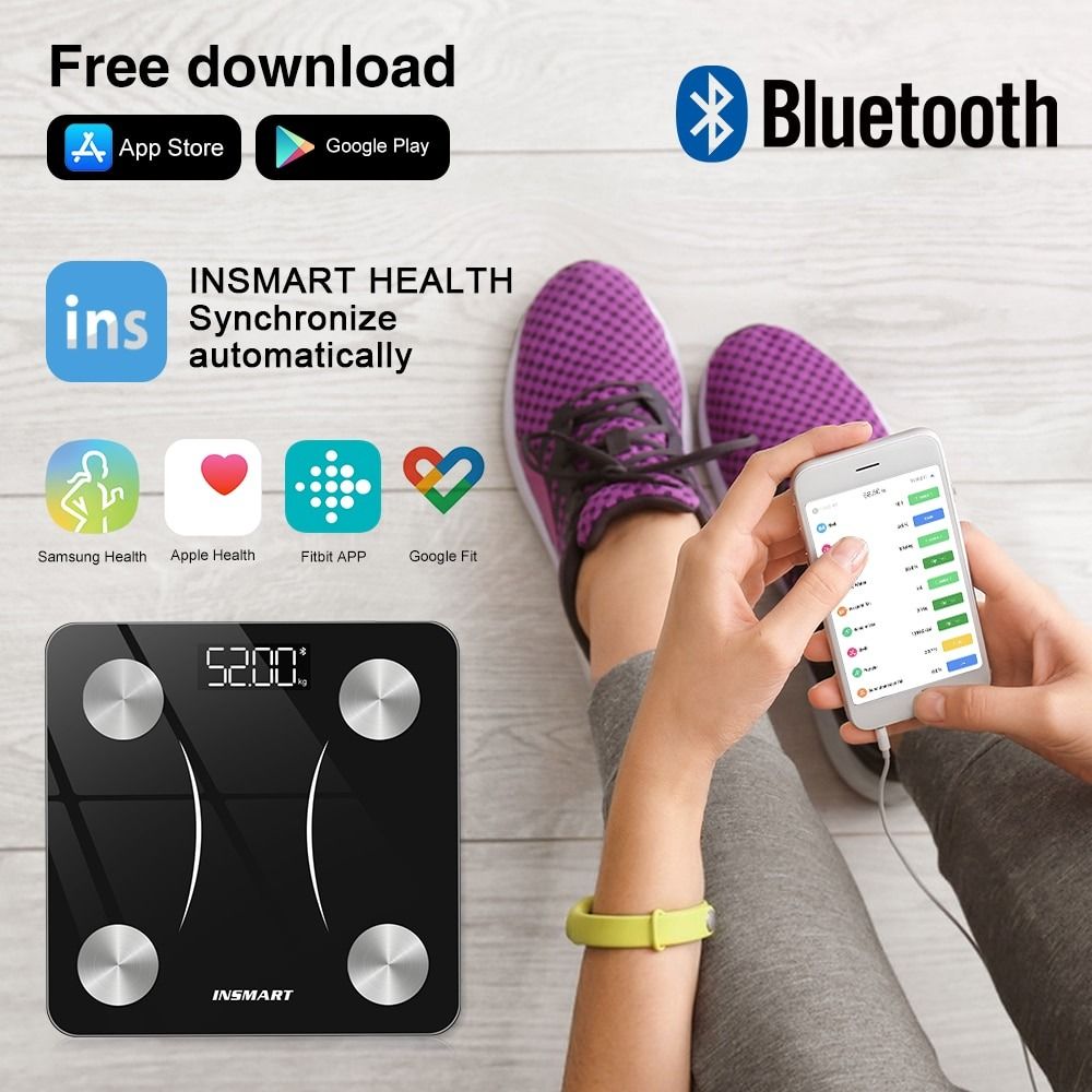 INSMART Body Weight Scale Bathroom Scale Digital Body Weight Balance ...