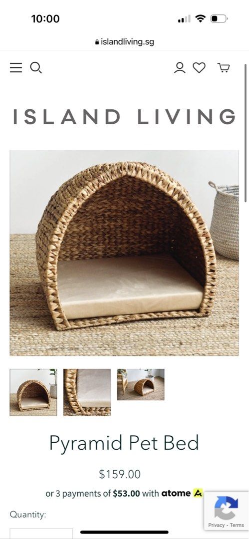 Island Living Pyramid Cat Bed, Pet Supplies, Homes & Other Pet ...
