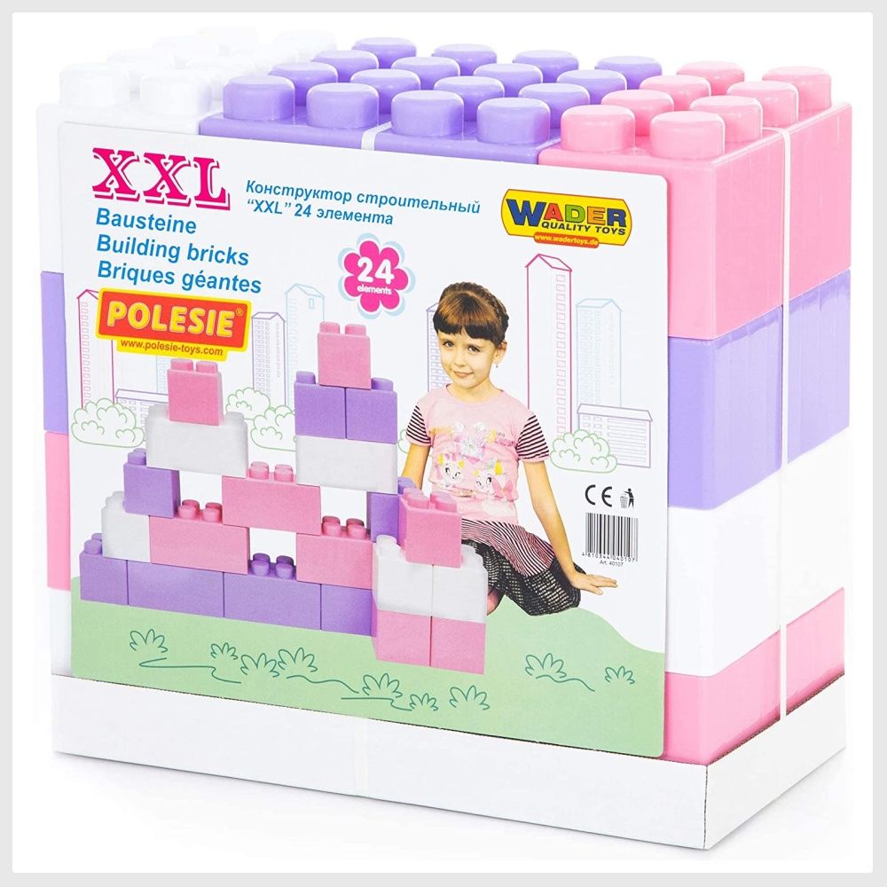 Jumbo Blocks for Toddlers Set of 24 Plastic Large Building Blocks for ...