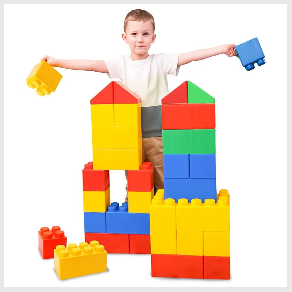 Jumbo Blocks for Toddlers Set of 36 Plastic Large Building Blocks for ...