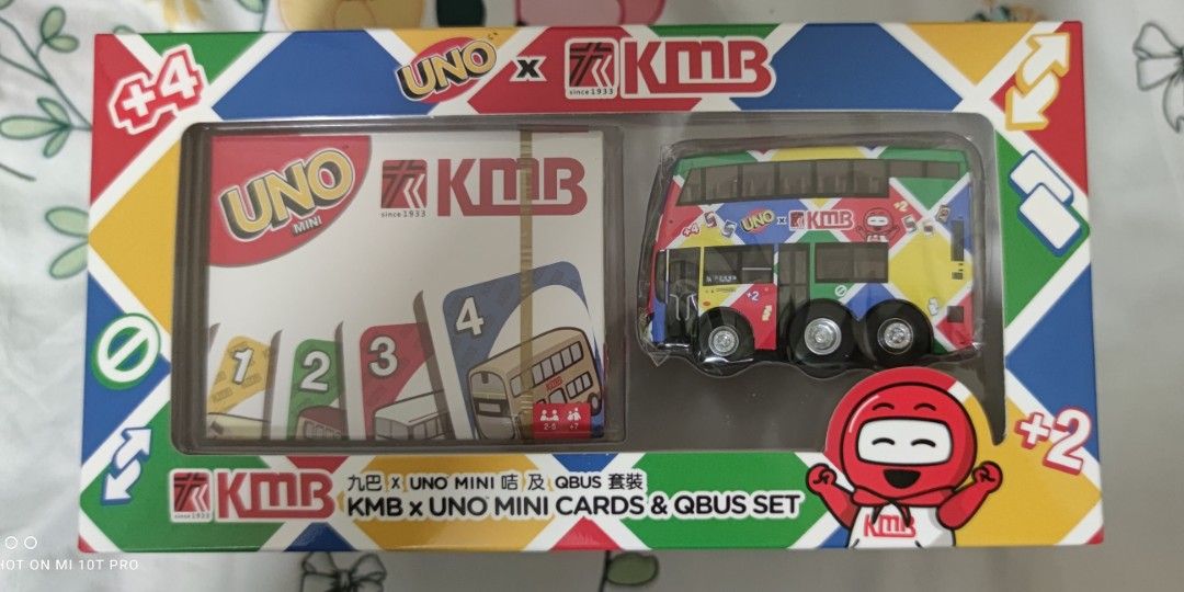KMB 九巴 X Uno Mini 咭 及 UNO QBUS 巴士模型 套裝 ~ KMB X Uno Mini Cards & QBUS Set, 興趣及遊戲, 玩具 & 遊戲類 ...