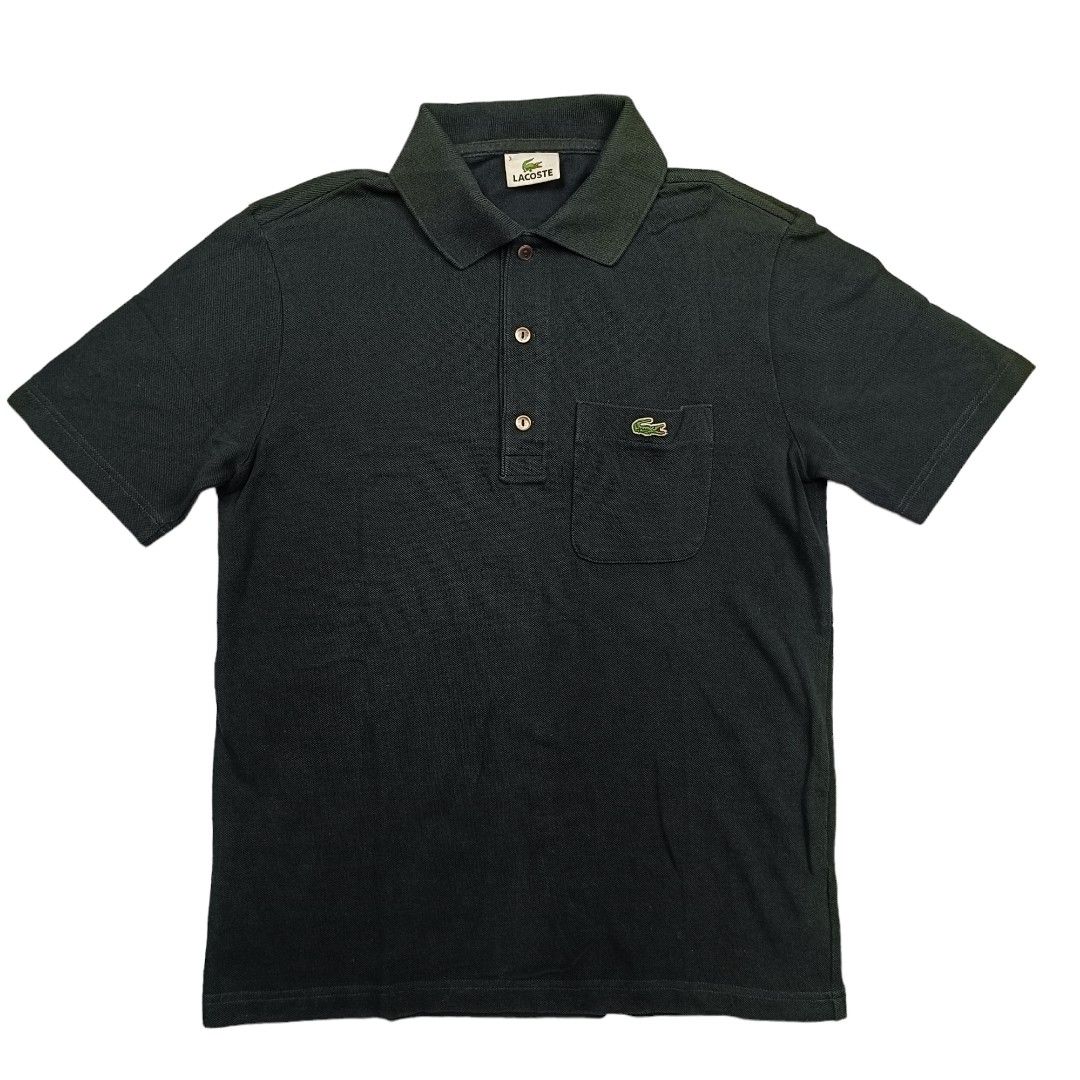 Lacoste Polo Shirt Black made in Japan, Fesyen Pria, Pakaian , Atasan ...