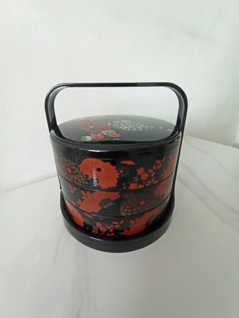 Lacquerware Japanese Box 2 Layer Container, Furniture & Home Living ...