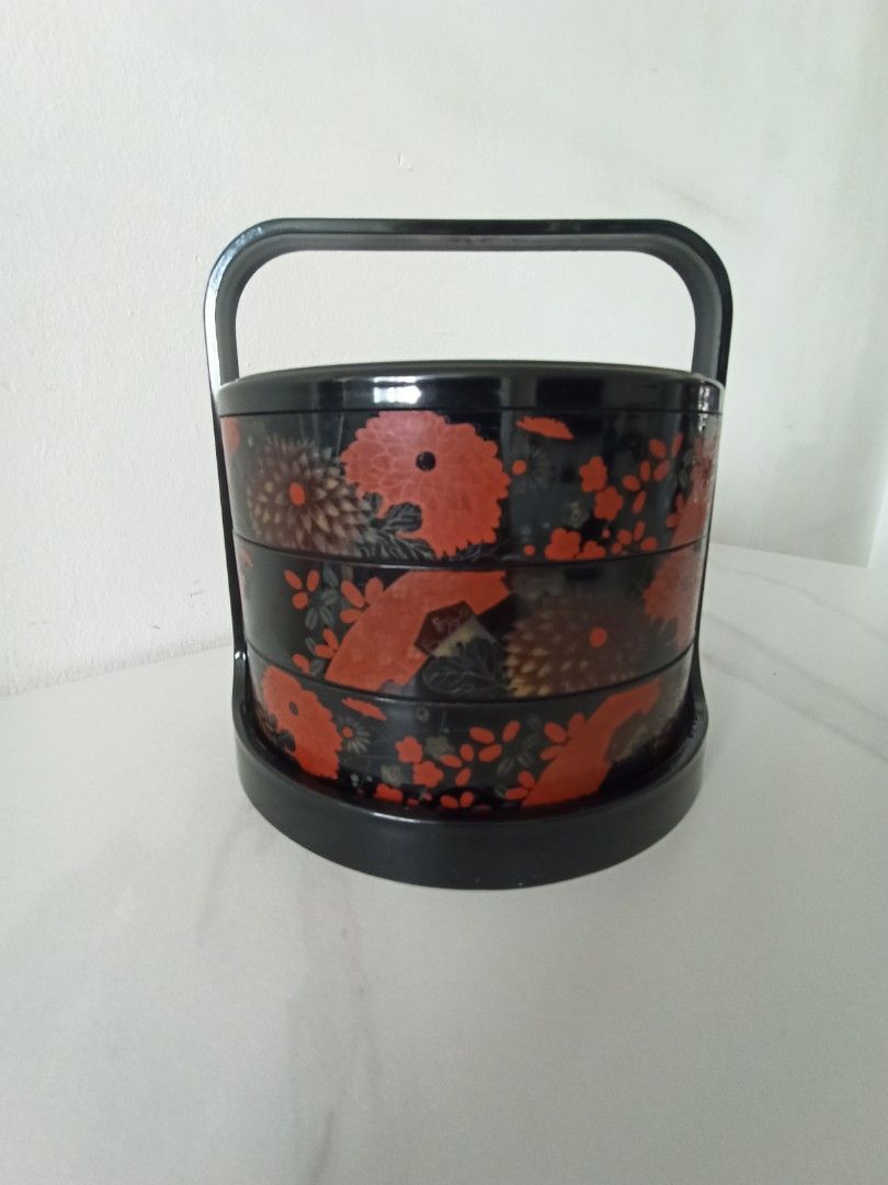 Lacquerware Japanese Box 2 Layer Container, Furniture & Home Living ...