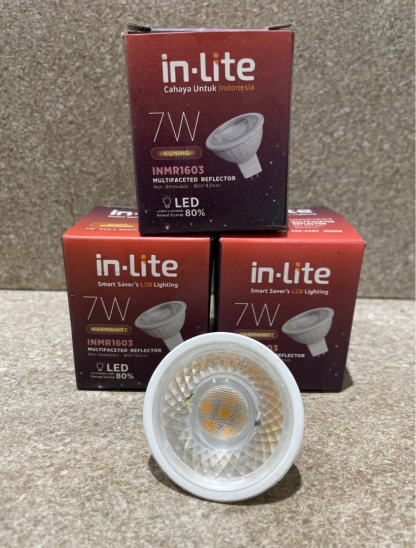 LAMPU INLITE LED MR16 7 WATT 7W 4000K SEMU, Elektronik, Lainnya di Carousell