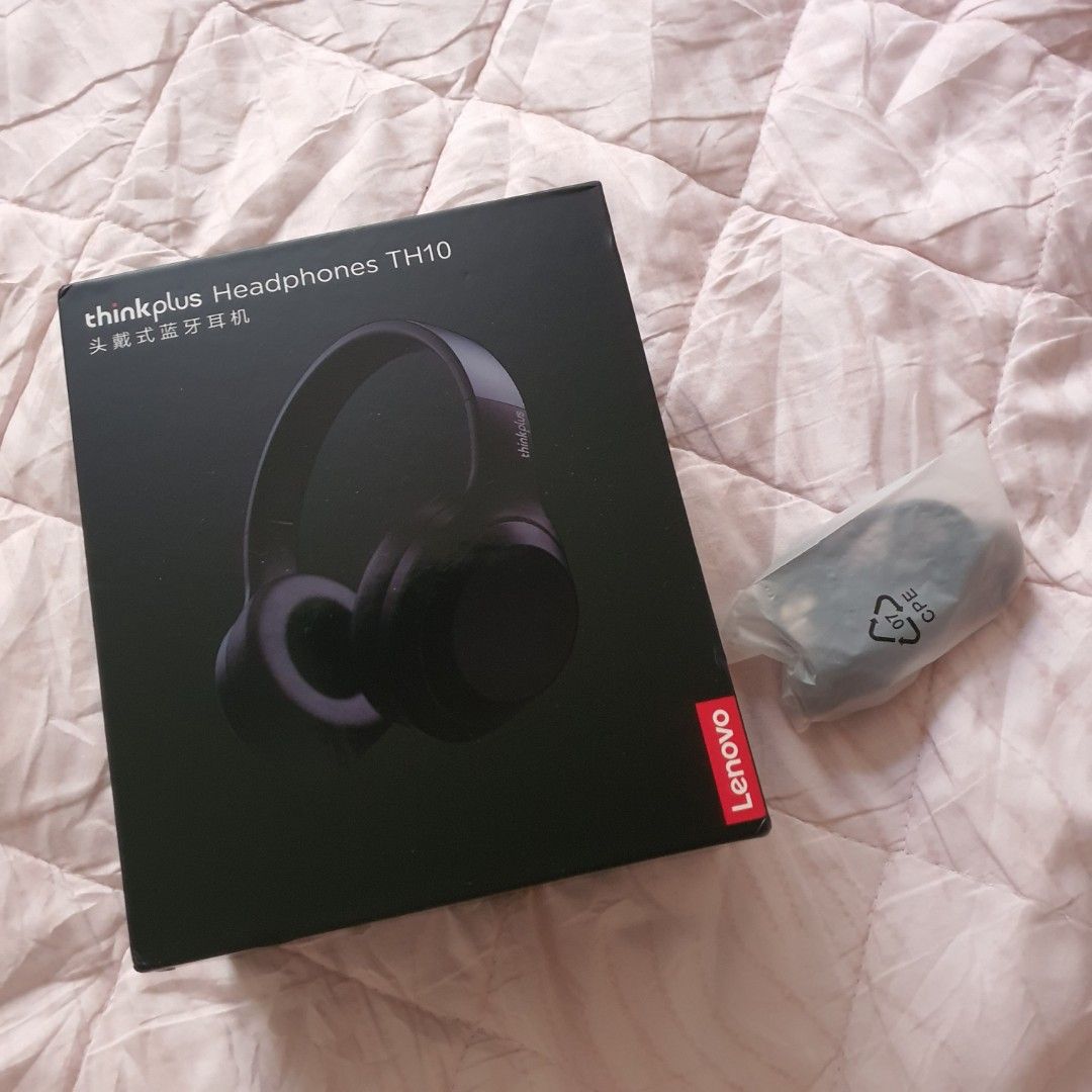 Lenovo Thinkplus TH10 Wireless Bluetooth Headphones Black, Audio ...