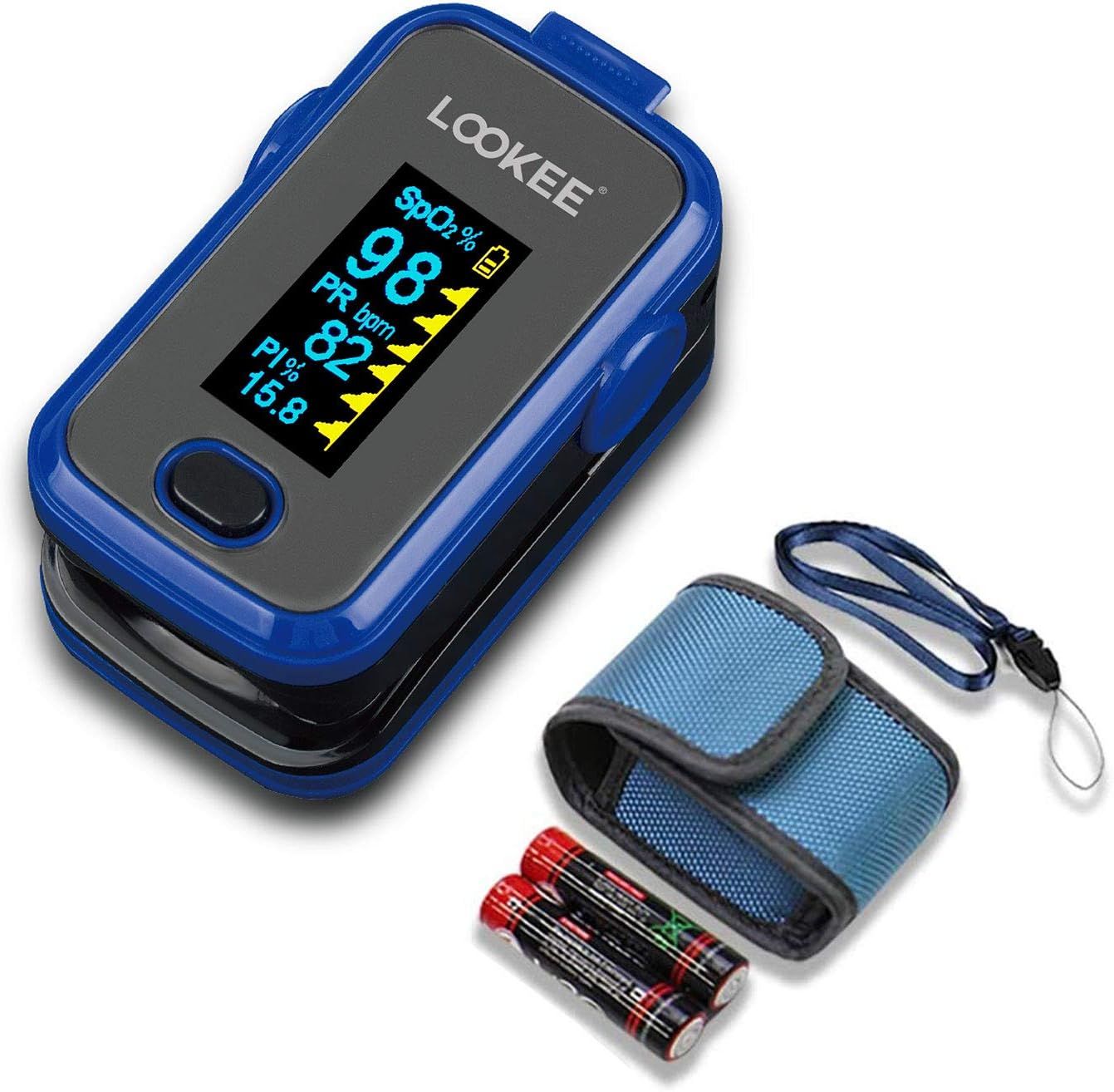 LOOKEE Premium Fingertip Pulse Oximeter Blood Oxygen Saturation Monitor ...