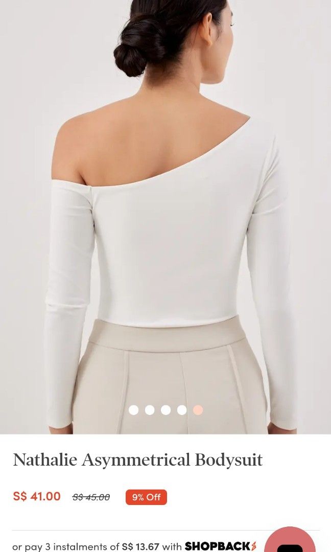 love bonito nathalie asymmetrical vodysuit, Women's Fashion, Tops ...