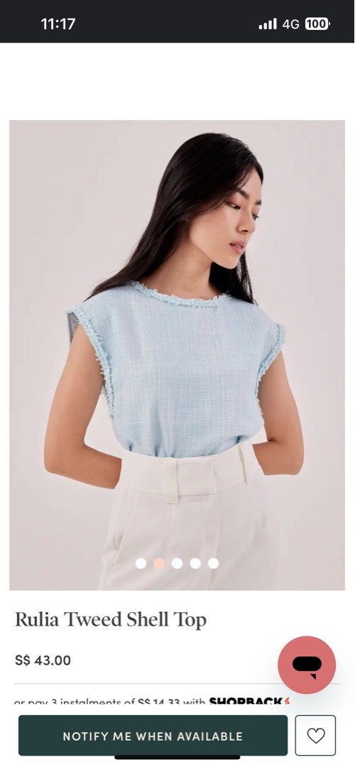 Love Bonito Rulia Tweed Shell Top, Women's Fashion, Tops, Blouses on Carousell