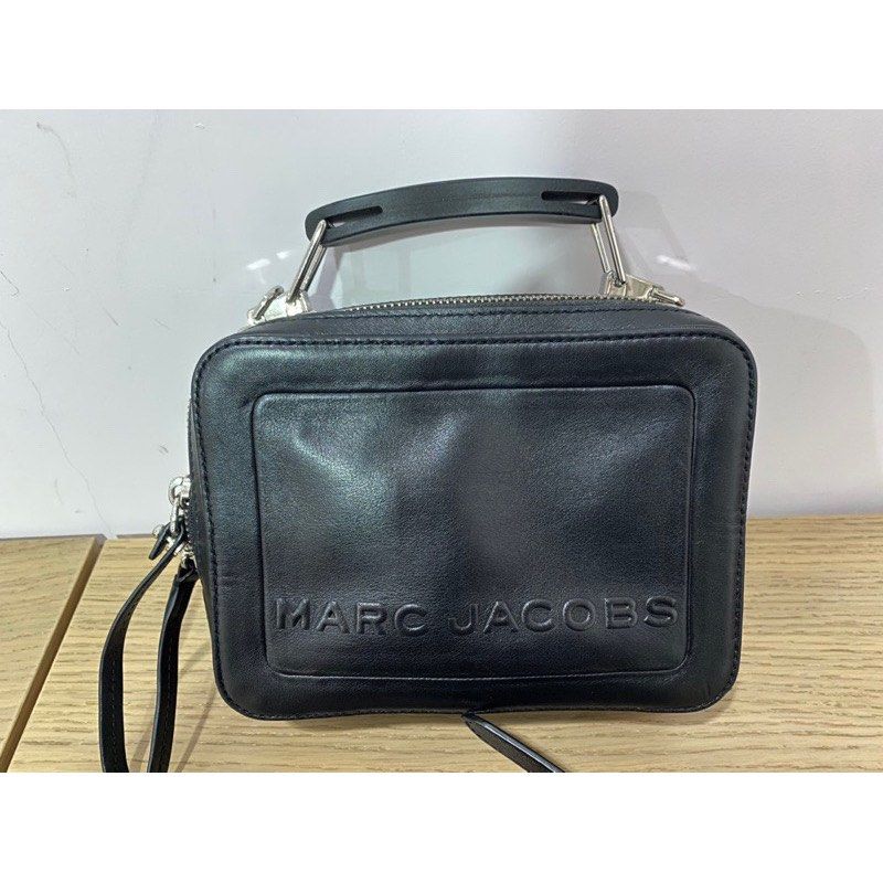 Marc Jacobs the box 雙拉鏈 黑色箱型包, 名牌精品, 精品包與皮夾在旋轉拍賣