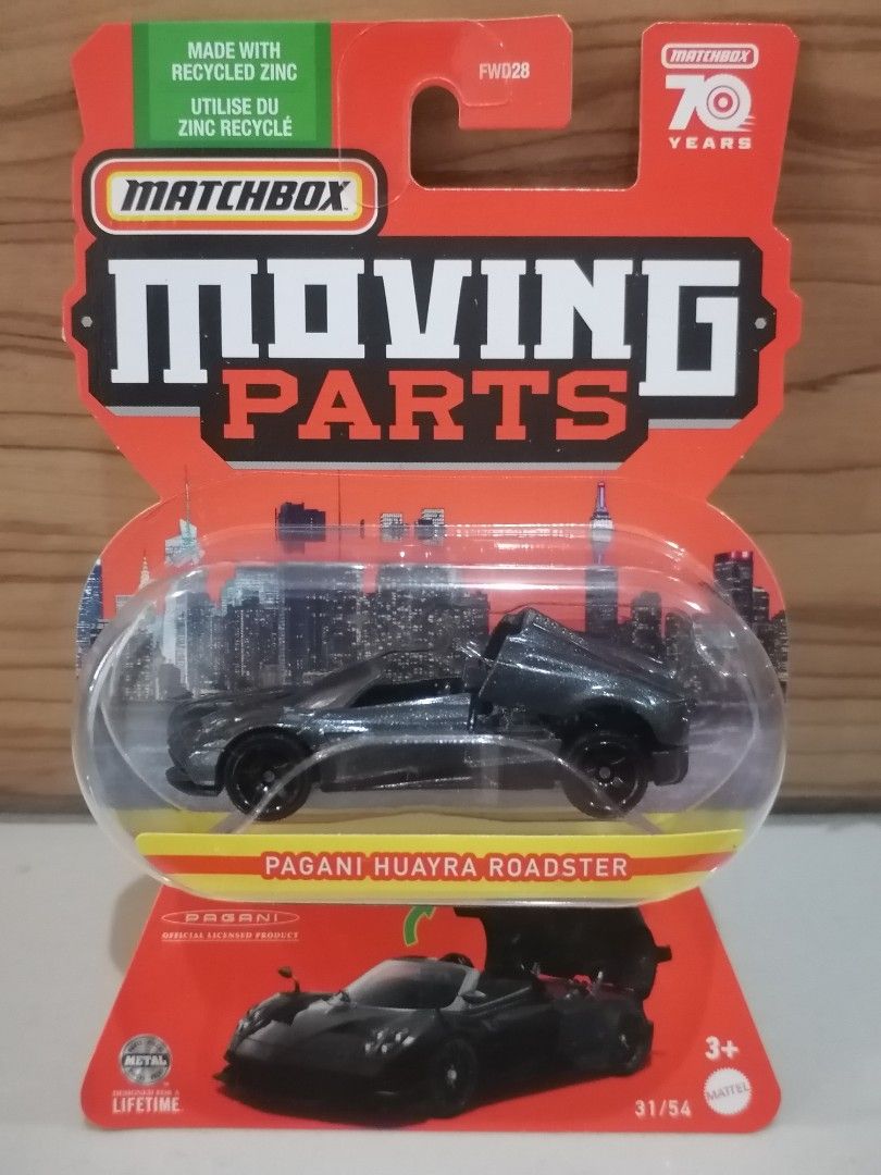 Matchbox 2023 Moving Parts 31/54 Pagani Huayra Roadster - Black ...