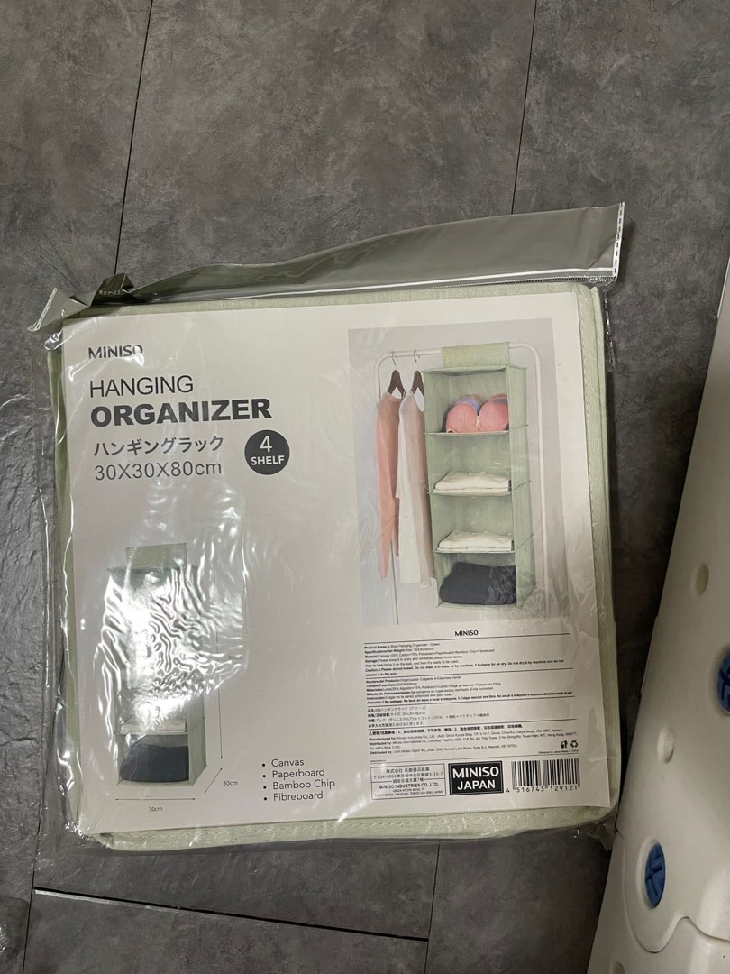 Miniso Hanging Organizer 4 self, Furniture & Home Living, Home ...